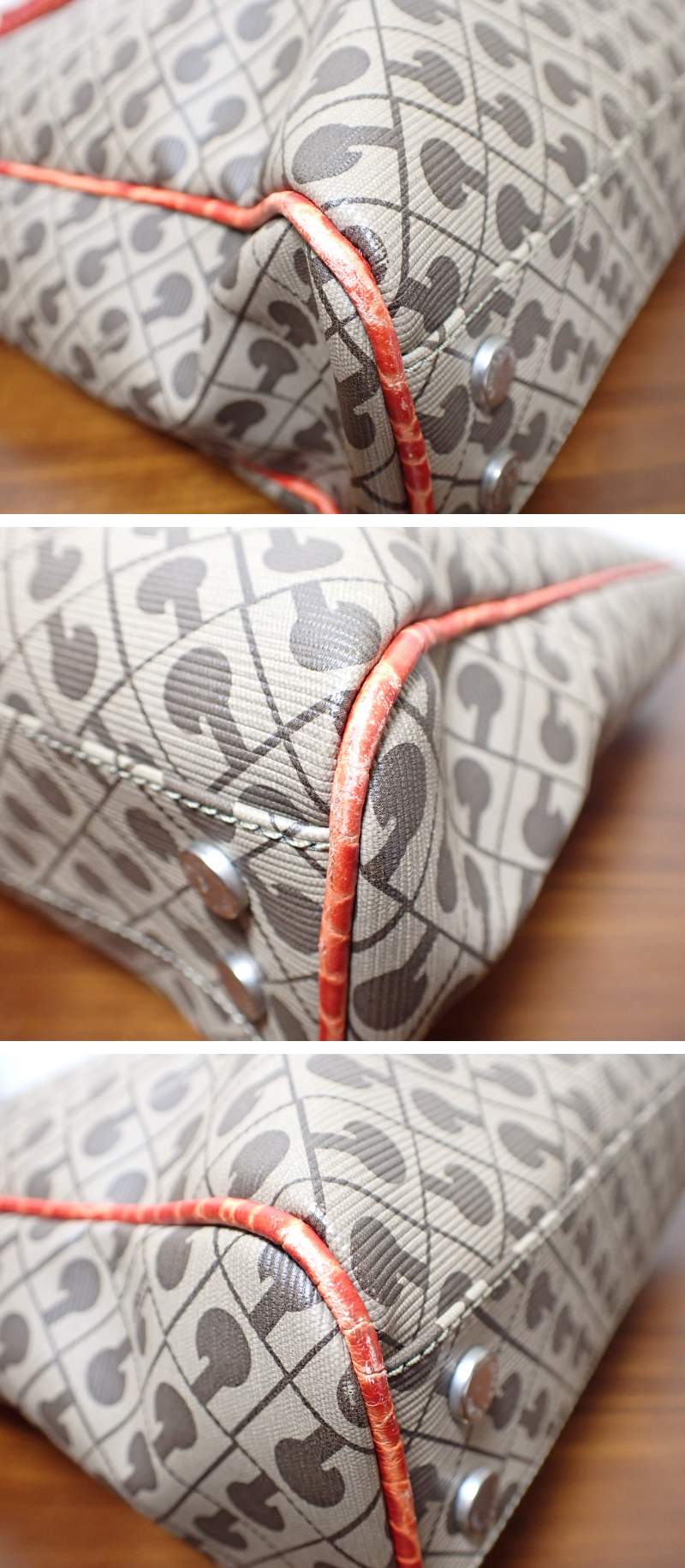 日本代購代標第一品牌【樂淘letao】－豊G351/1J自☆GHERARDINI ゲラルディーニ PVC×レザー総柄 トートバッグ☆